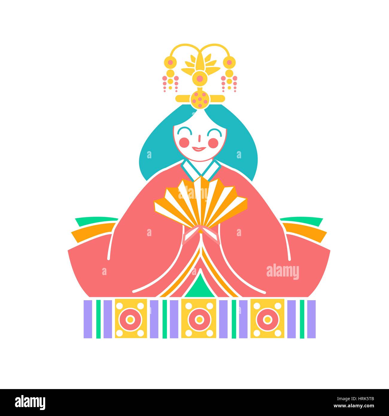 Icons Japanese empress dolls Icon in the linear style Stock Vector ...