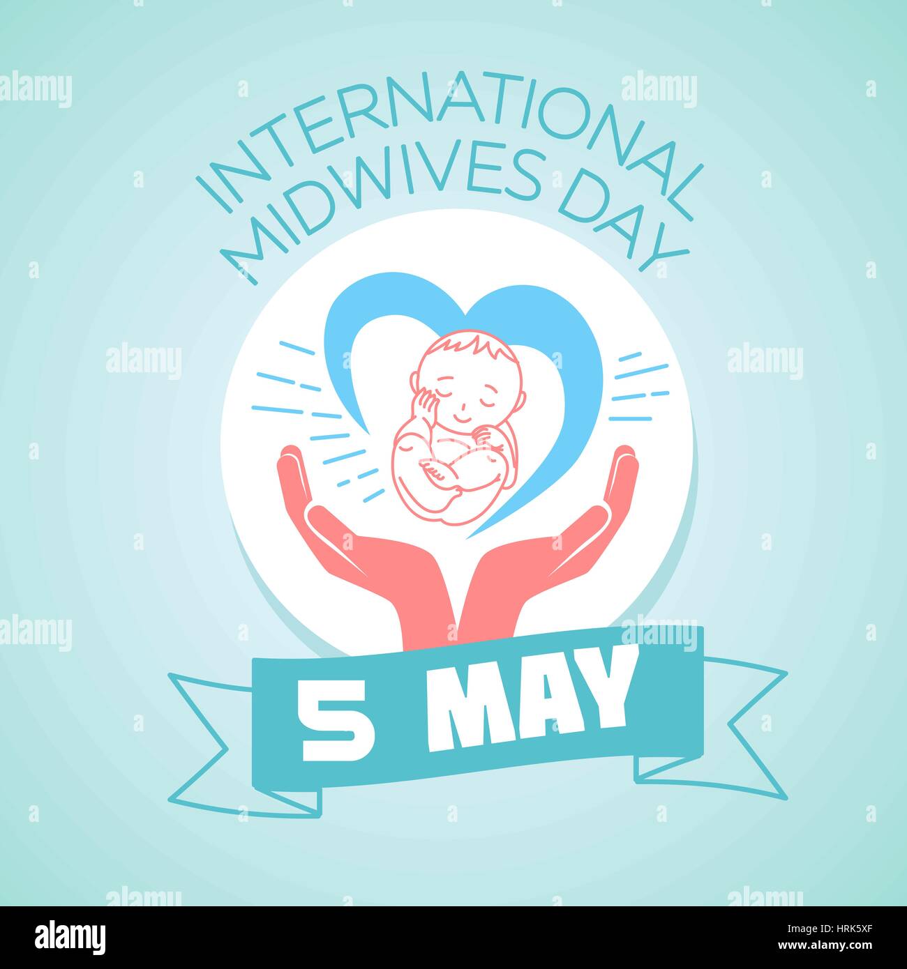 Calendar for each day on may 5. Greeting card. Holiday - International Midwives Day. Icon in the ...