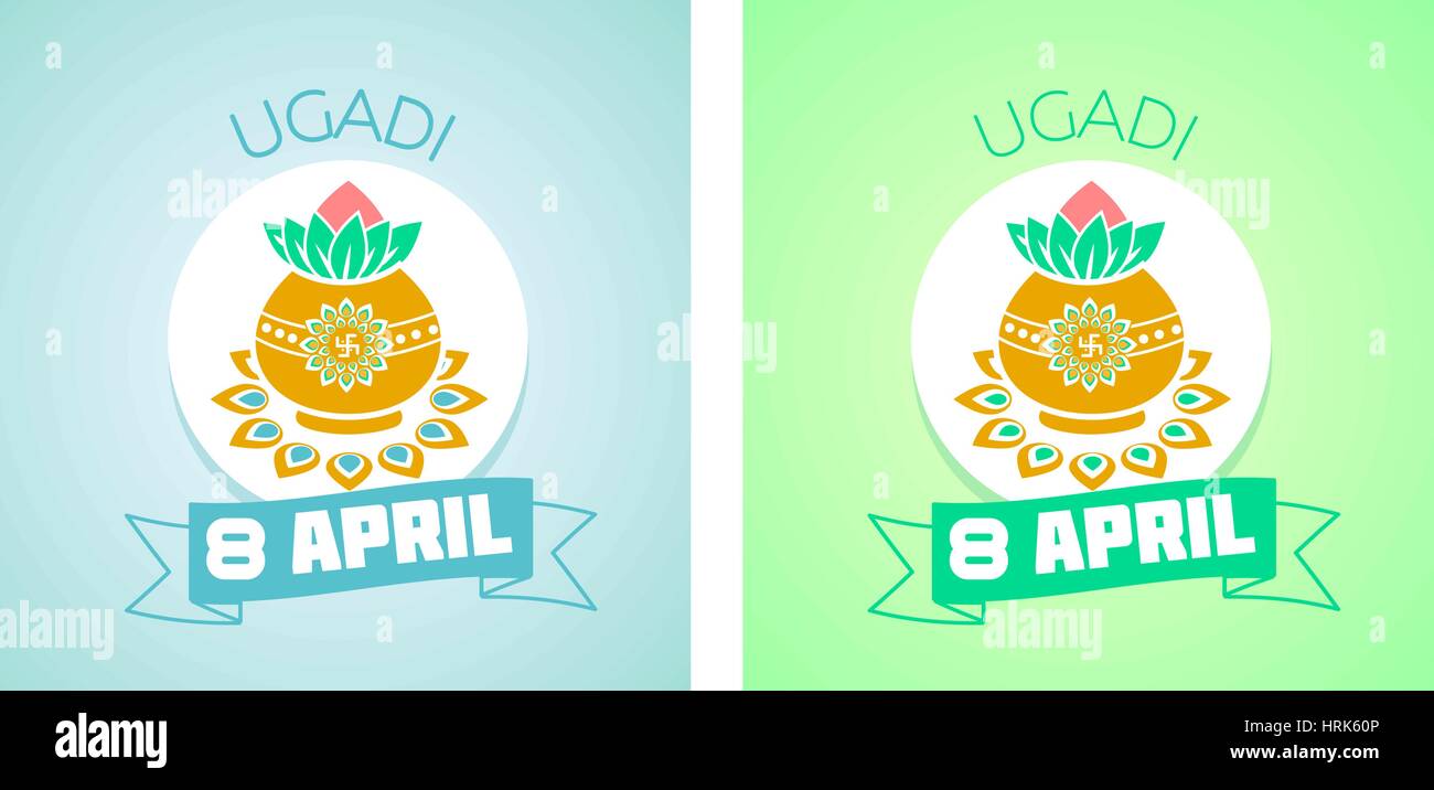Calendar for each day on April 8. Holiday - ugadi. Icon in the linear ...