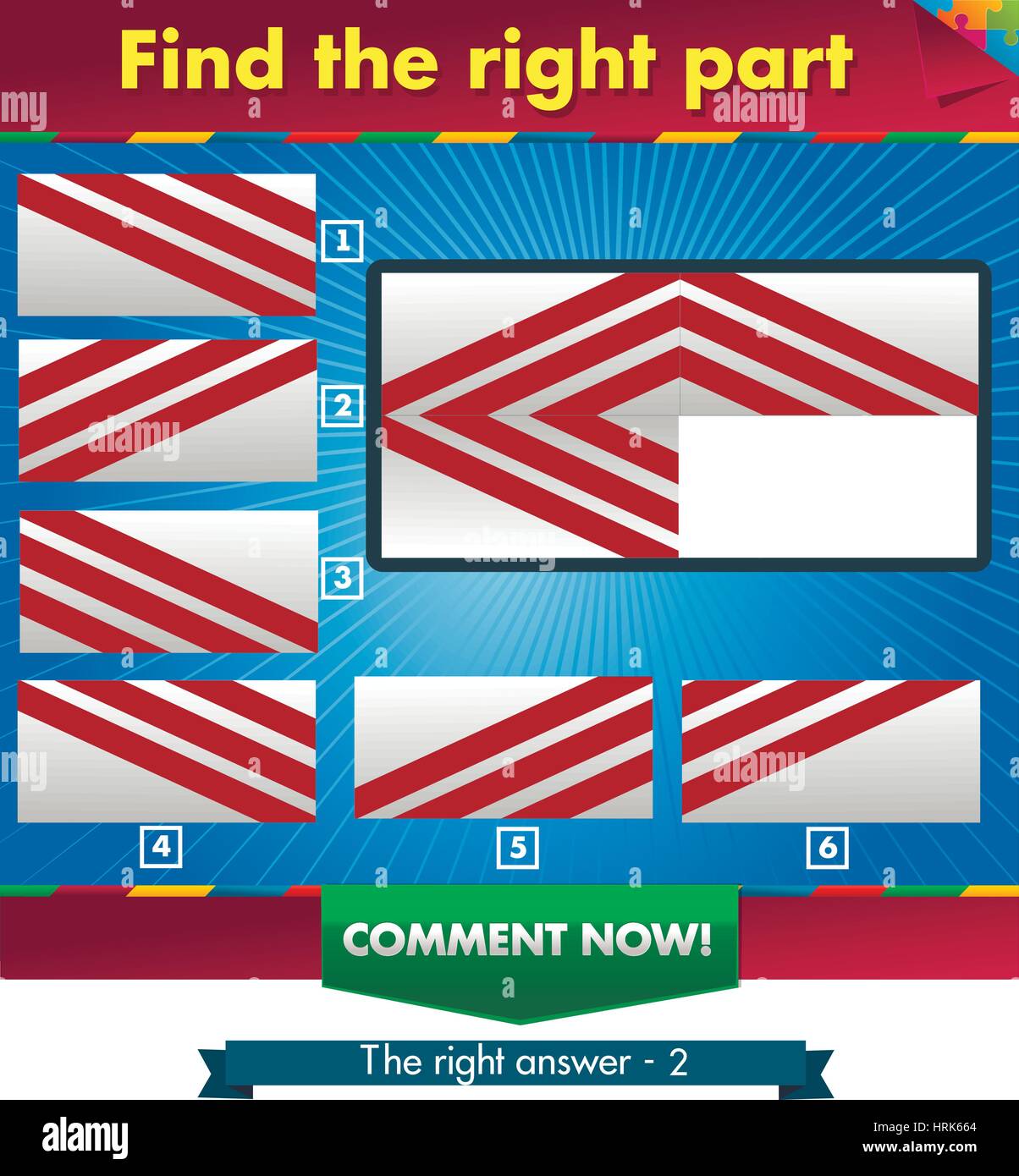 Visual Game for children. Task: find the missing part Stock Vector ...