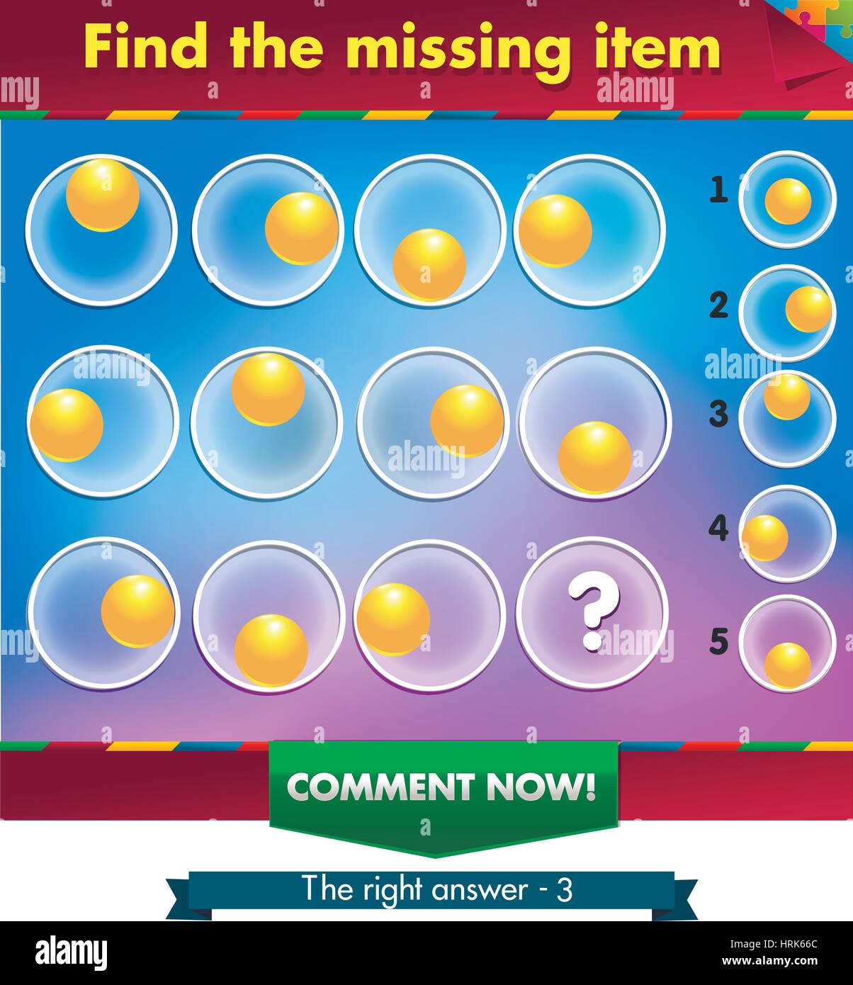 Visual Game for children. Task: find the missing part Stock Vector ...