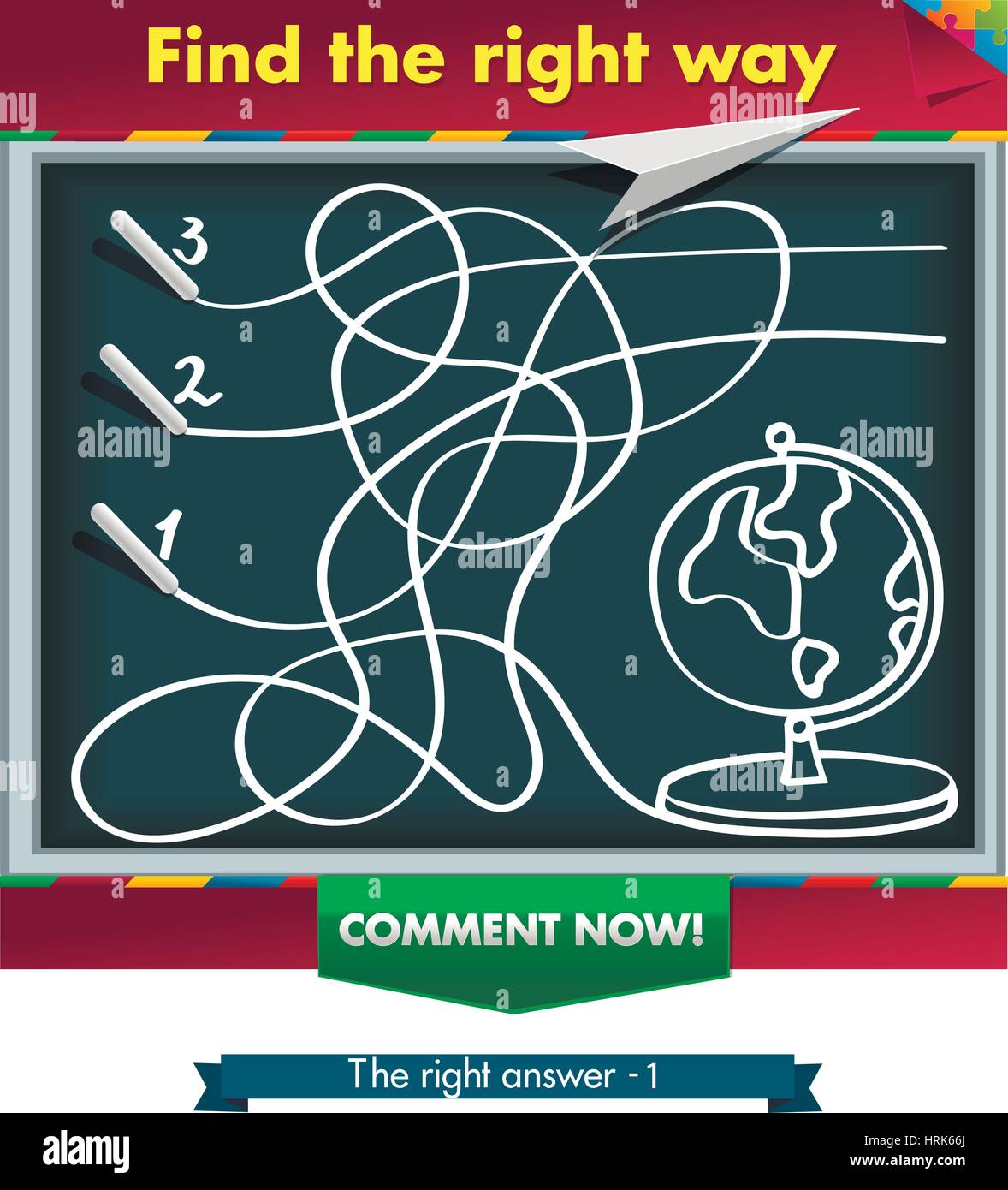 Нow chalk painted globe. Find the right way Stock Vector Image & Art ...