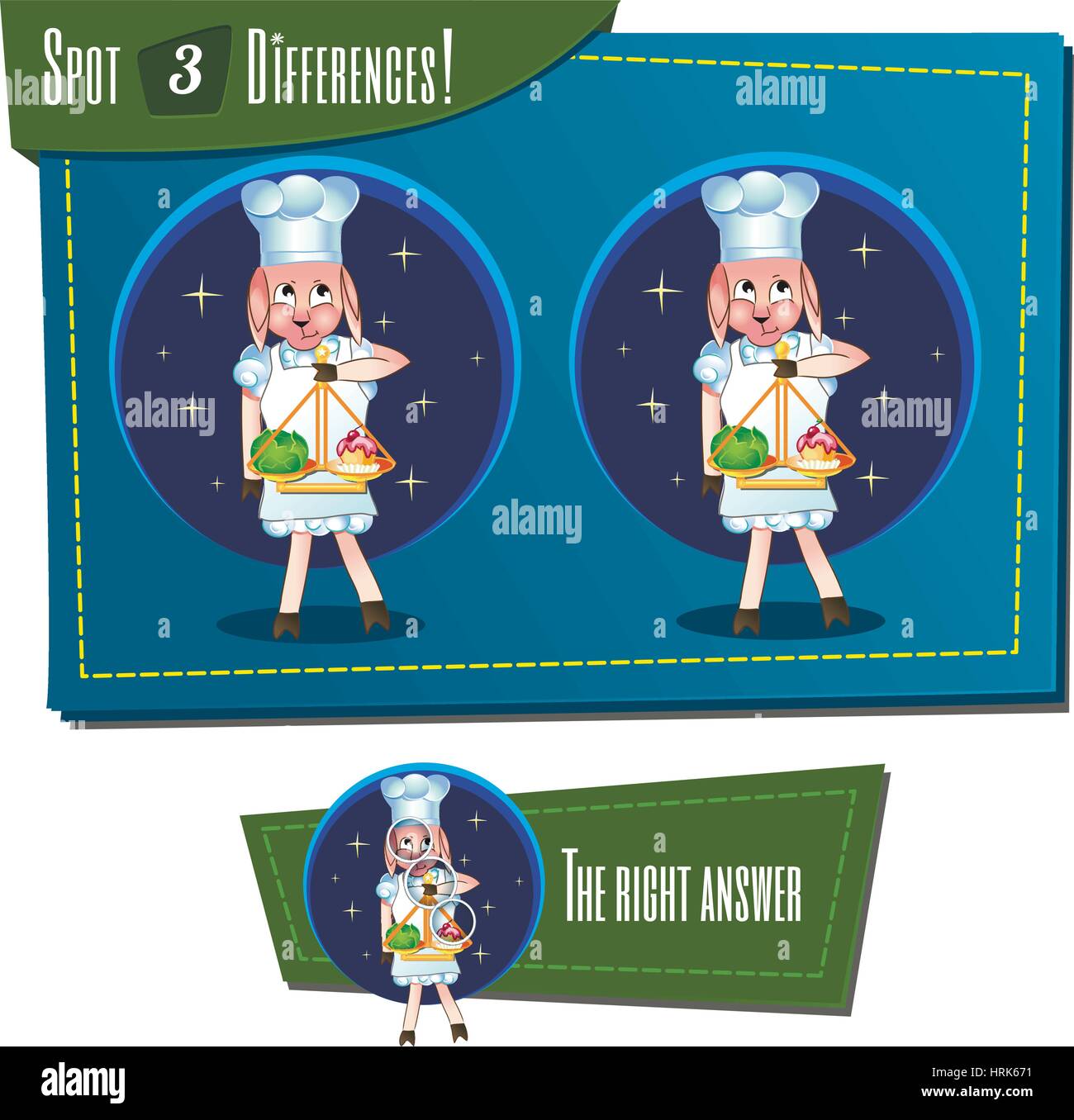 Visual Game for children. Task: find 3 differences Stock Vector Image ...