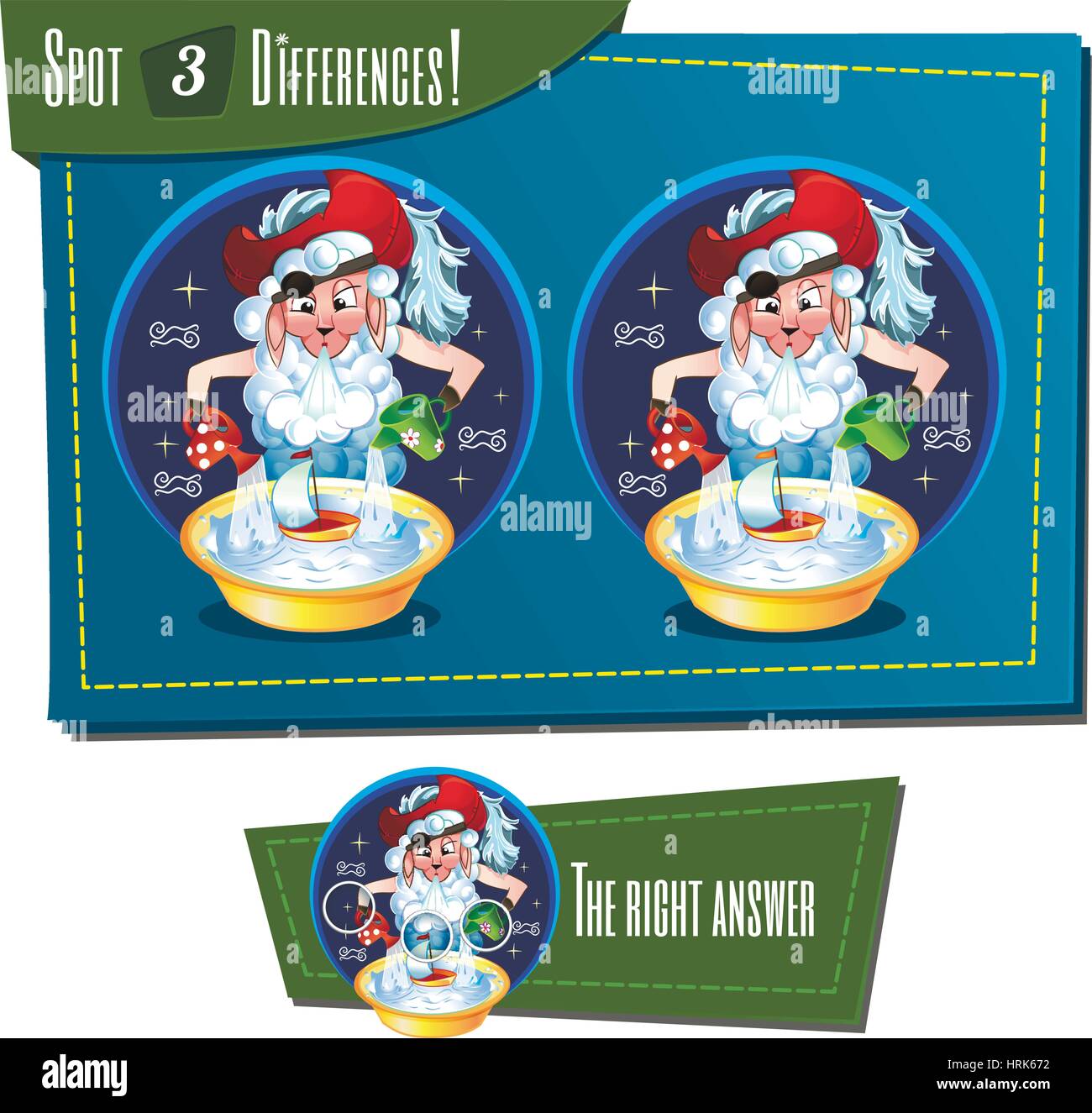 Visual Game for children. Task: find 3 differences Stock Vector Image ...