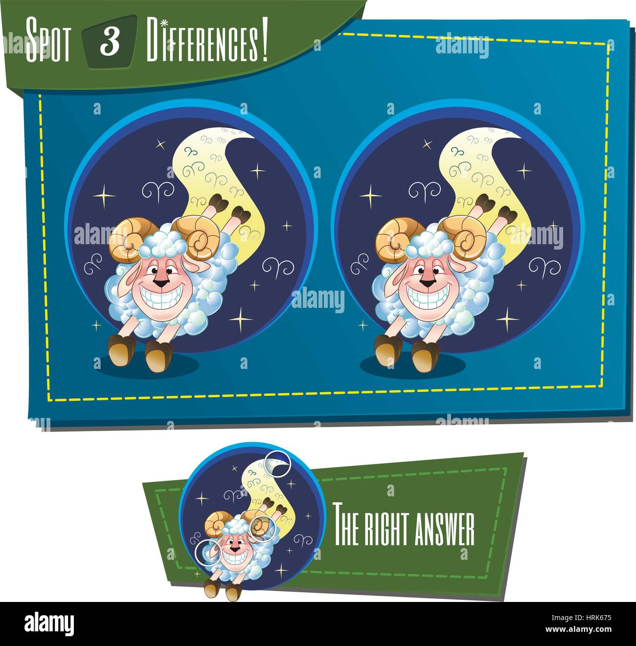 Visual Game for children. Task: find 3 differences Stock Vector Image ...