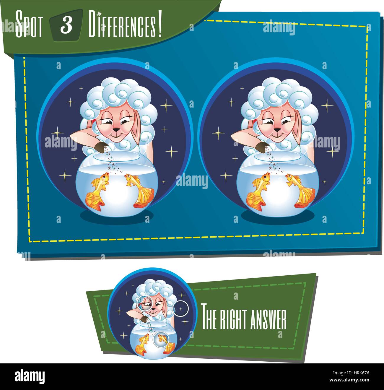 Visual Game for children. Task: find 3 differences Stock Vector Image ...