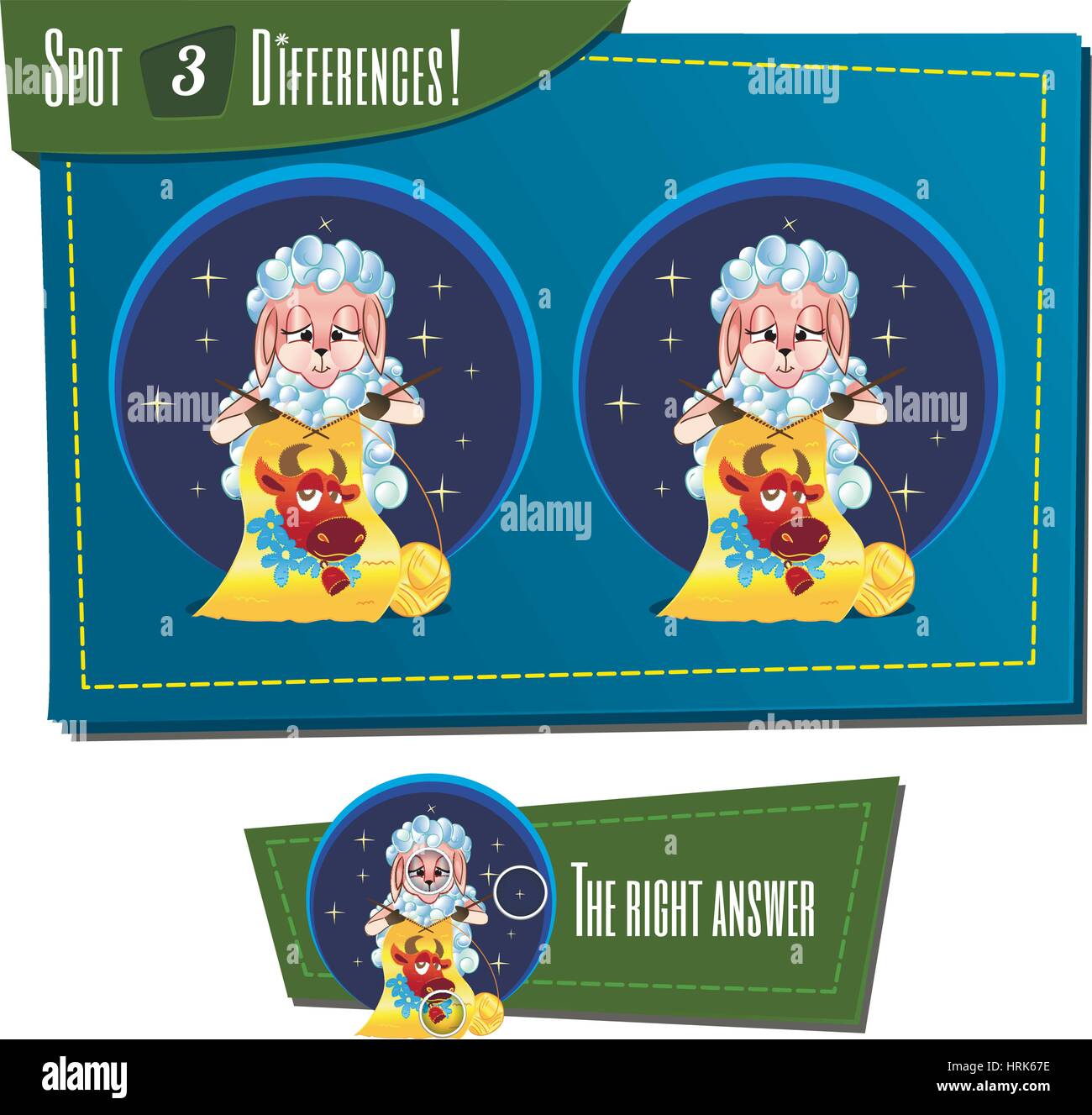 Visual Game for children. Task: find 3 differences Stock Vector Image ...