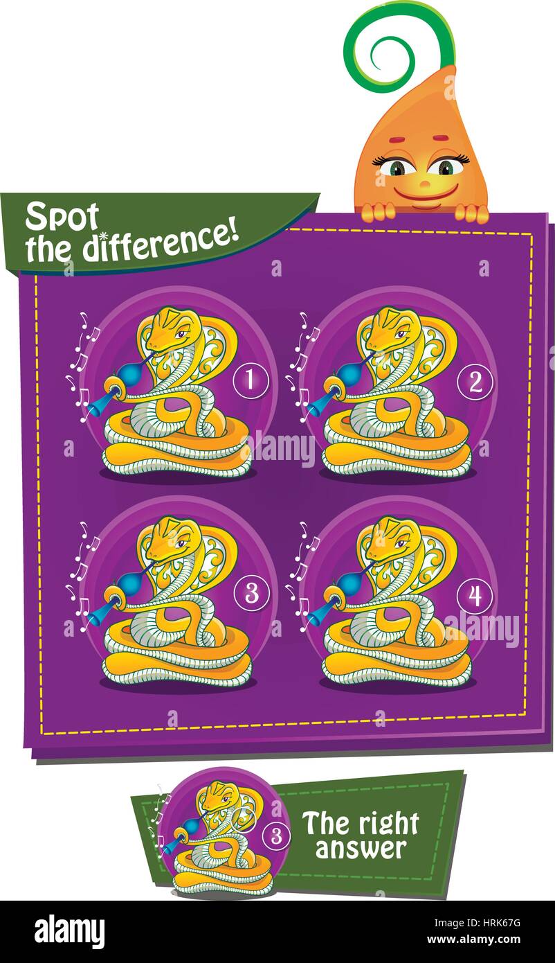 Visual Game for children. Task: Spot the difference Stock Vector Image ...
