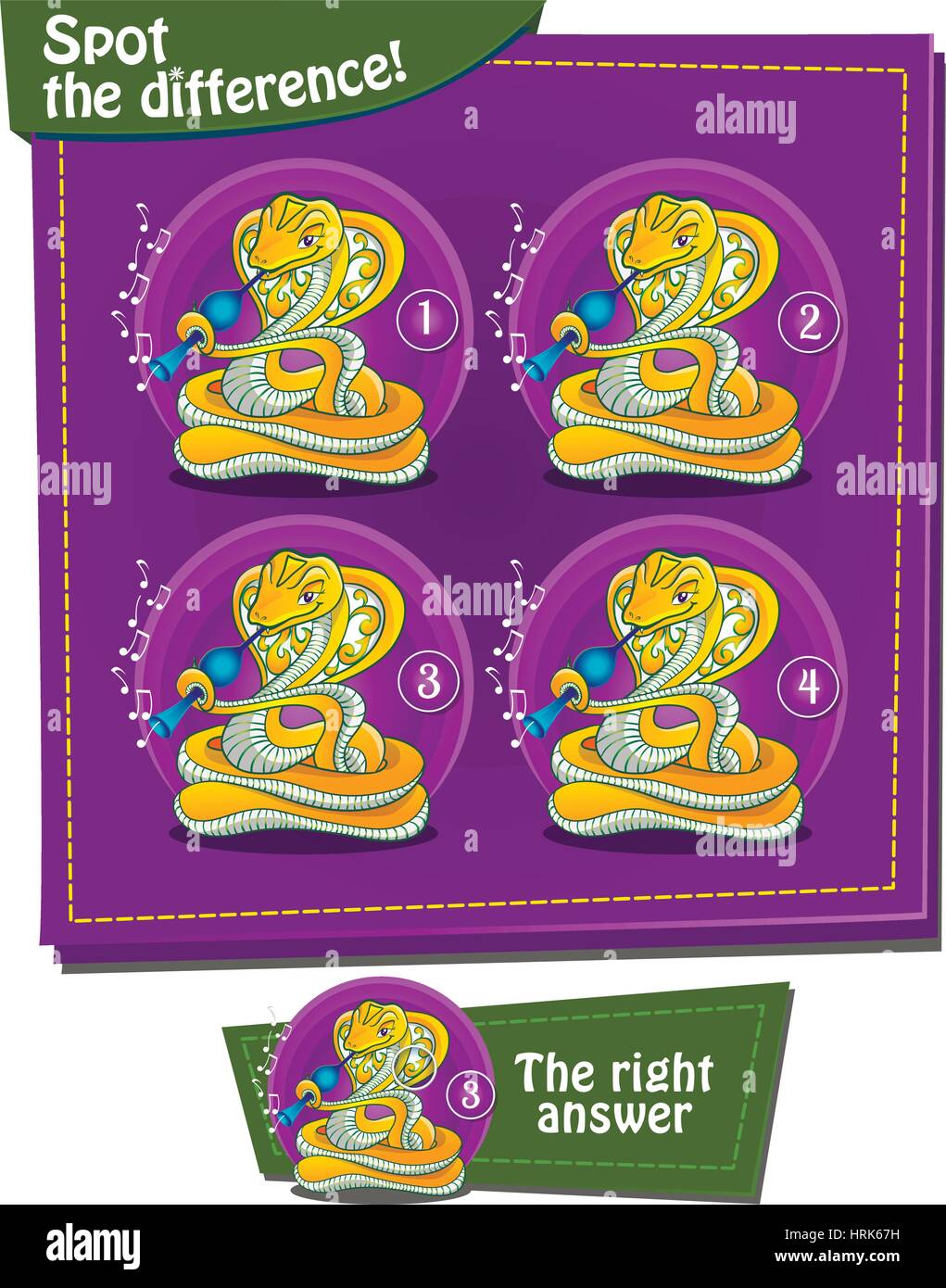 Visual Game for children. Task: Spot the difference Stock Vector Image ...