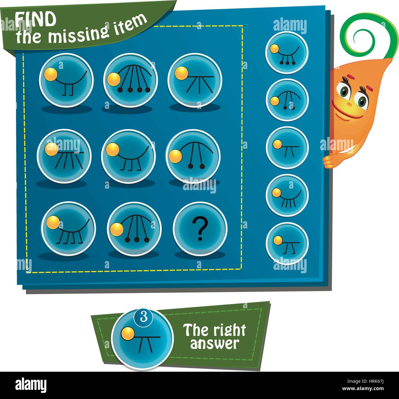 Visual Game for children. Task: Find the missing item Stock Vector ...