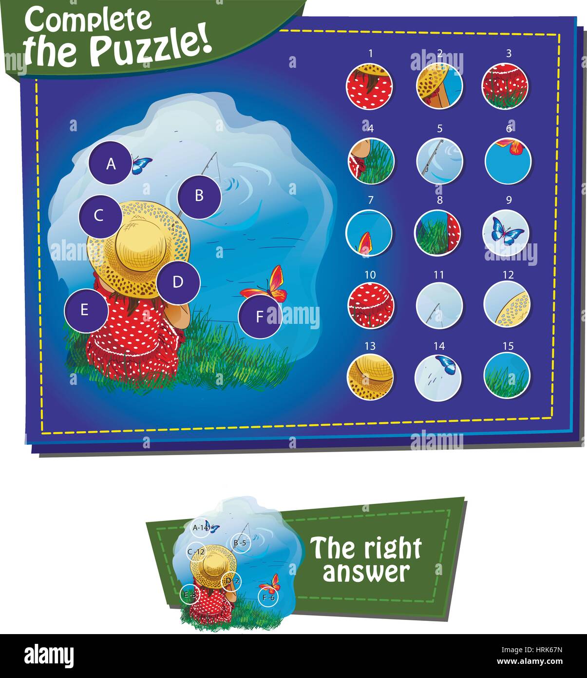 Visual Game for children. Task: complete the pazzle Stock Vector Image ...