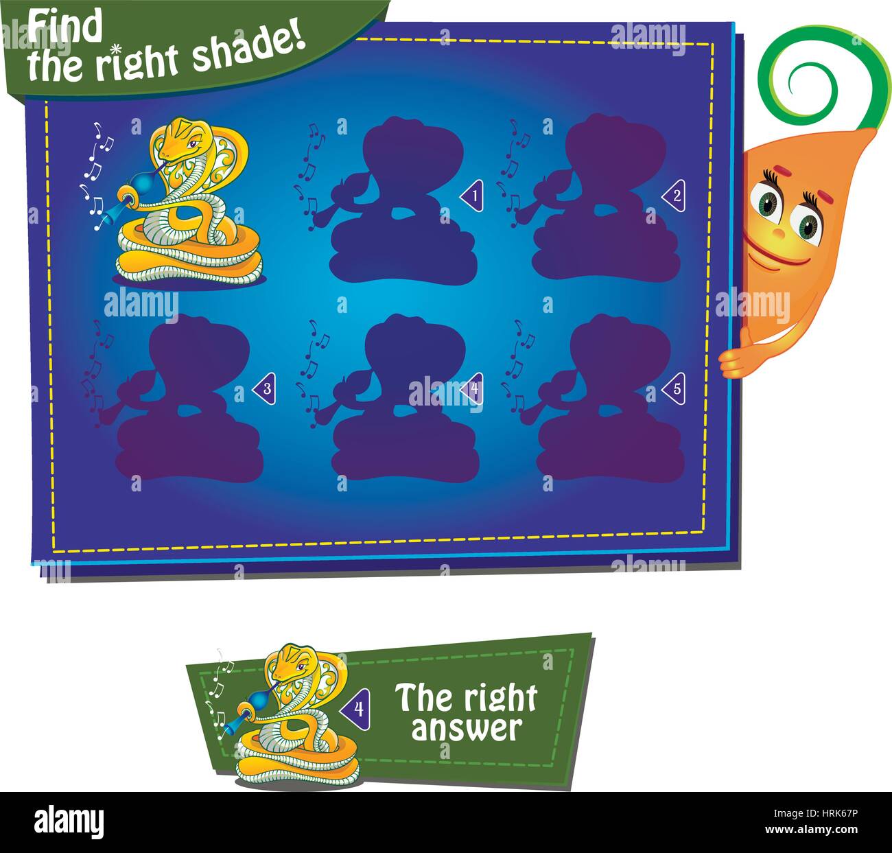 Visual Game for children. Task: Find the right shade! Stock Vector ...