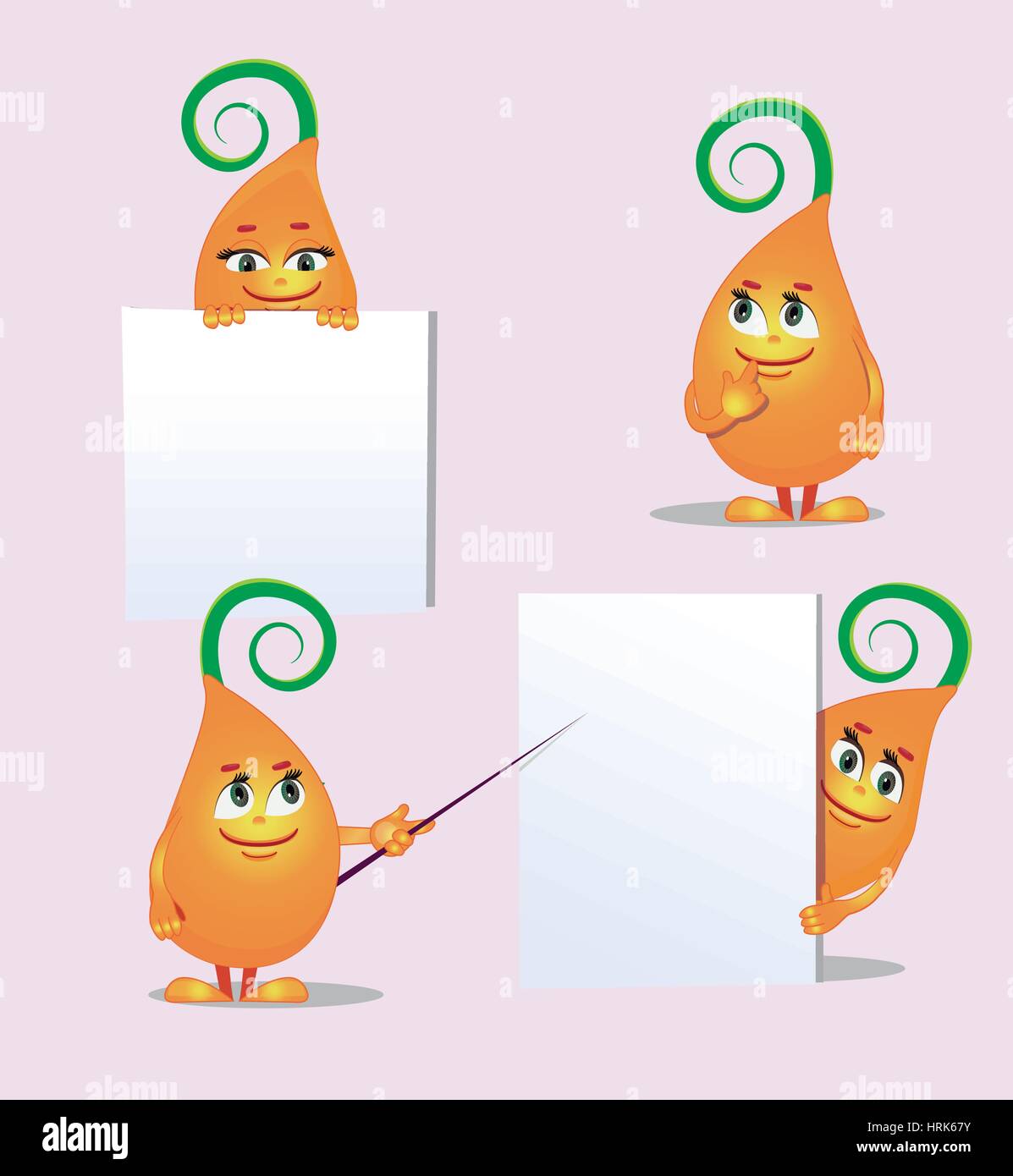 cute monster- sprout, from different angles for children's illustration ...