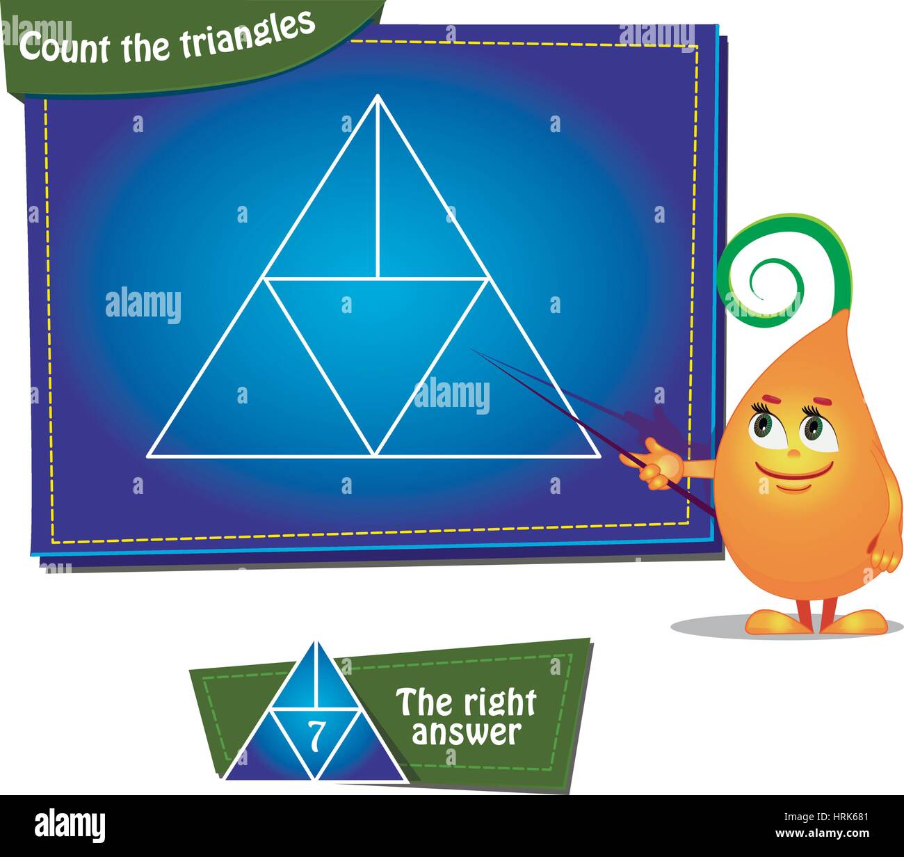 Visual Game for children. Task: Count the triangles Stock Vector Image ...