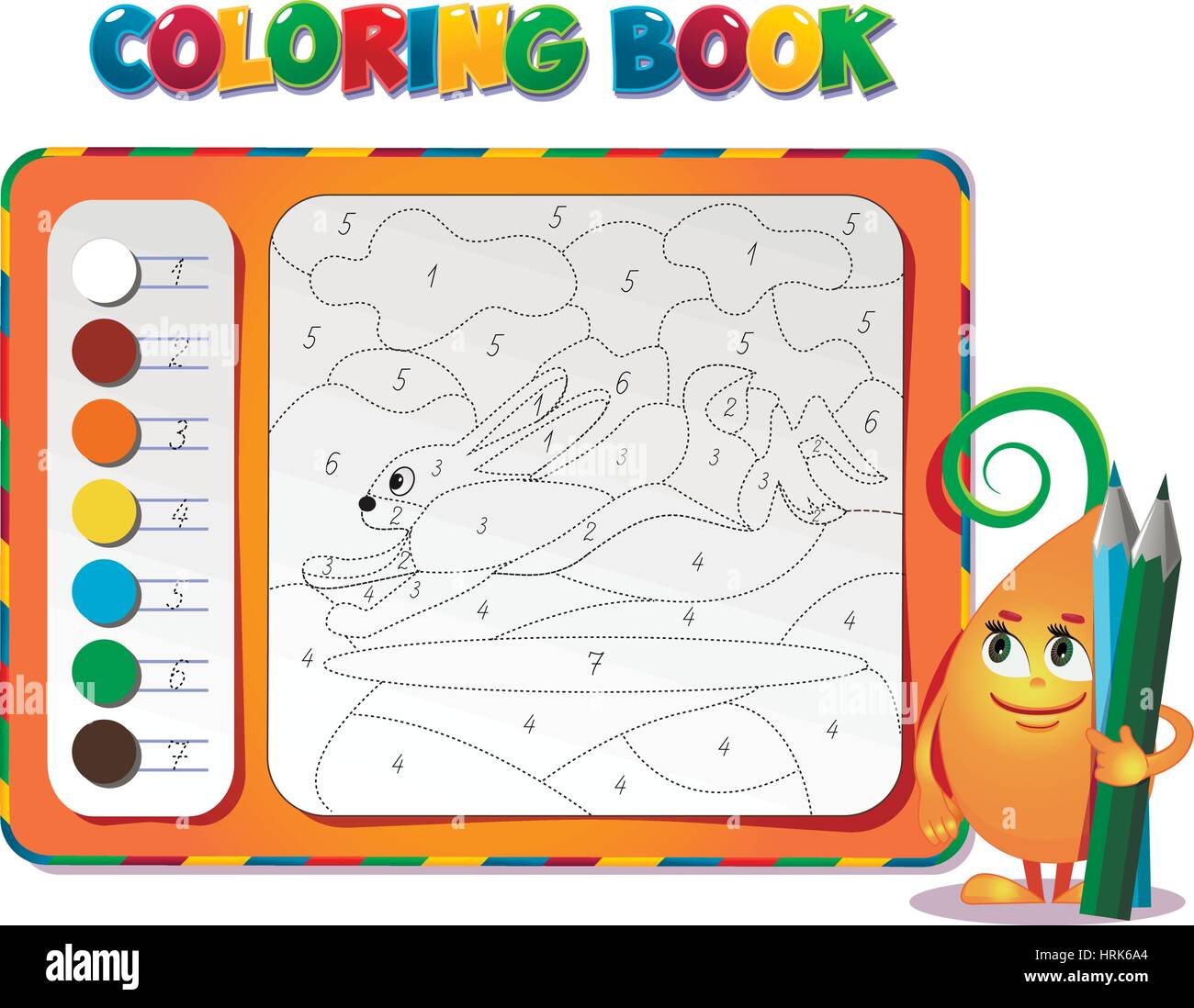 choose the color of the figure. Coloring book about rabbit Stock Vector ...