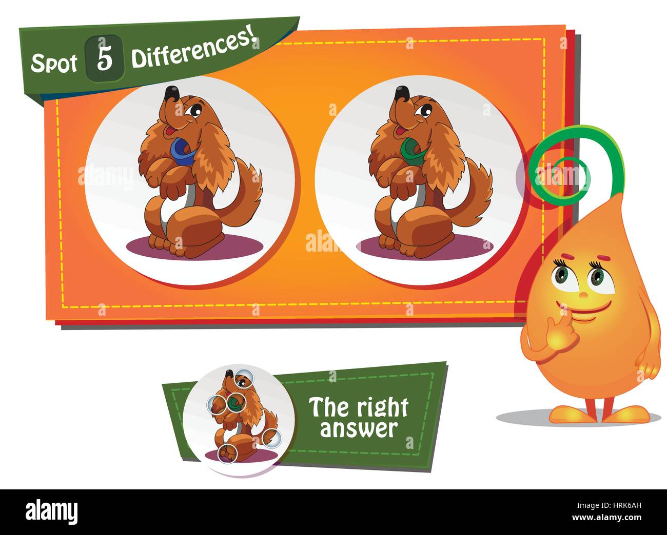 Visual Game for children. Task: find 5 differences Stock Vector Image ...