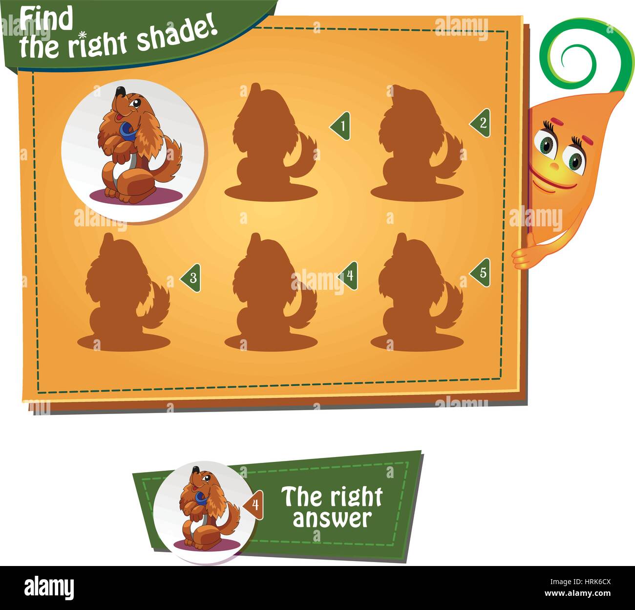 Visual Game for children. Task: find the right shade! Stock Vector ...