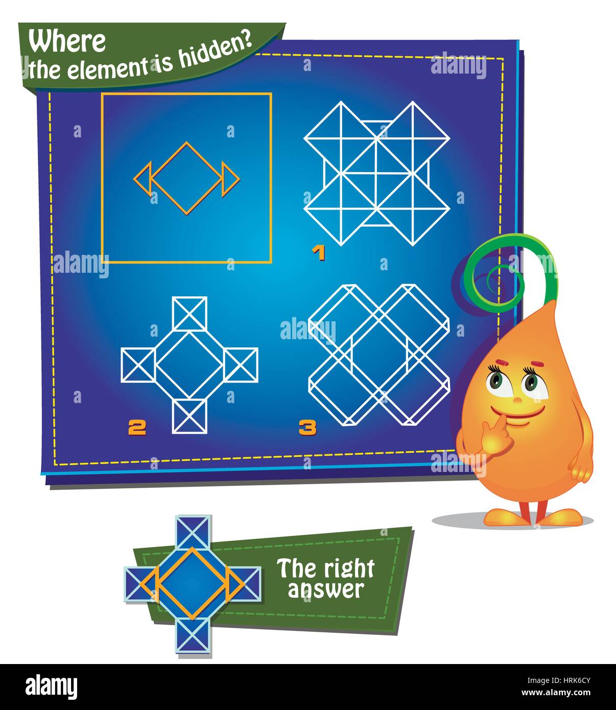 Visual Game for children. Task: Where the element is hidden Stock ...