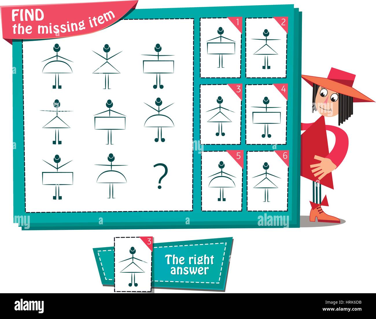 Visual Game for children. Task: Find the missing item Stock Vector ...