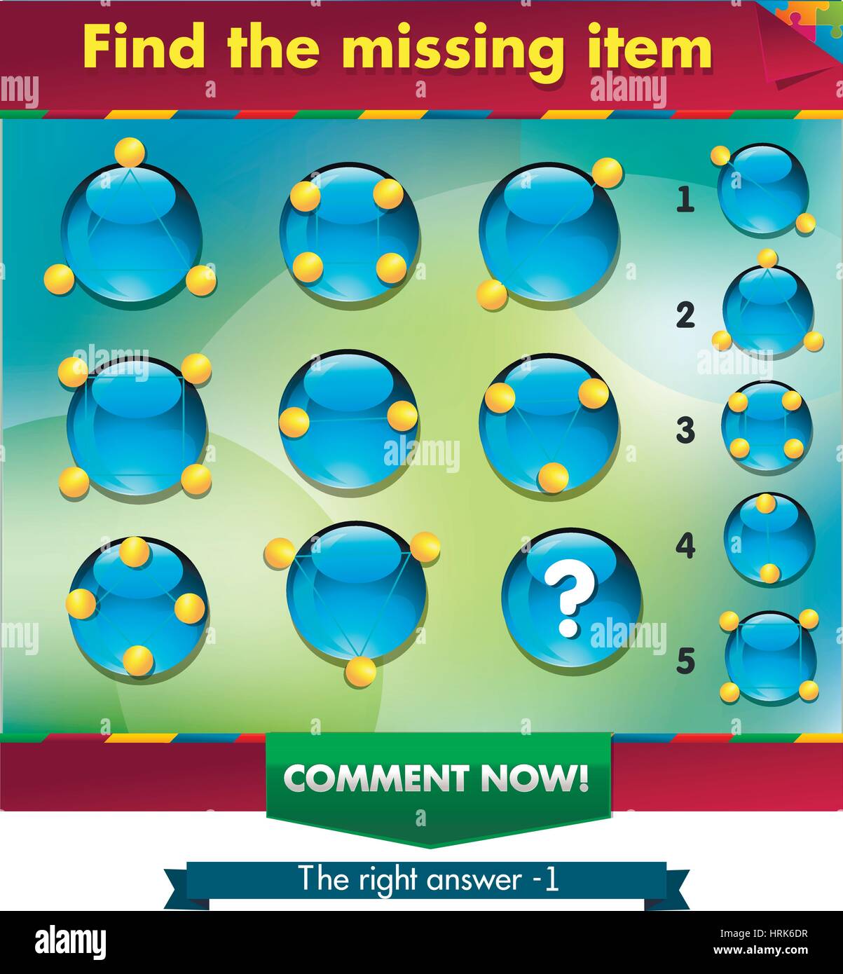 Visual Game for children. Task: find the missing part Stock Vector ...