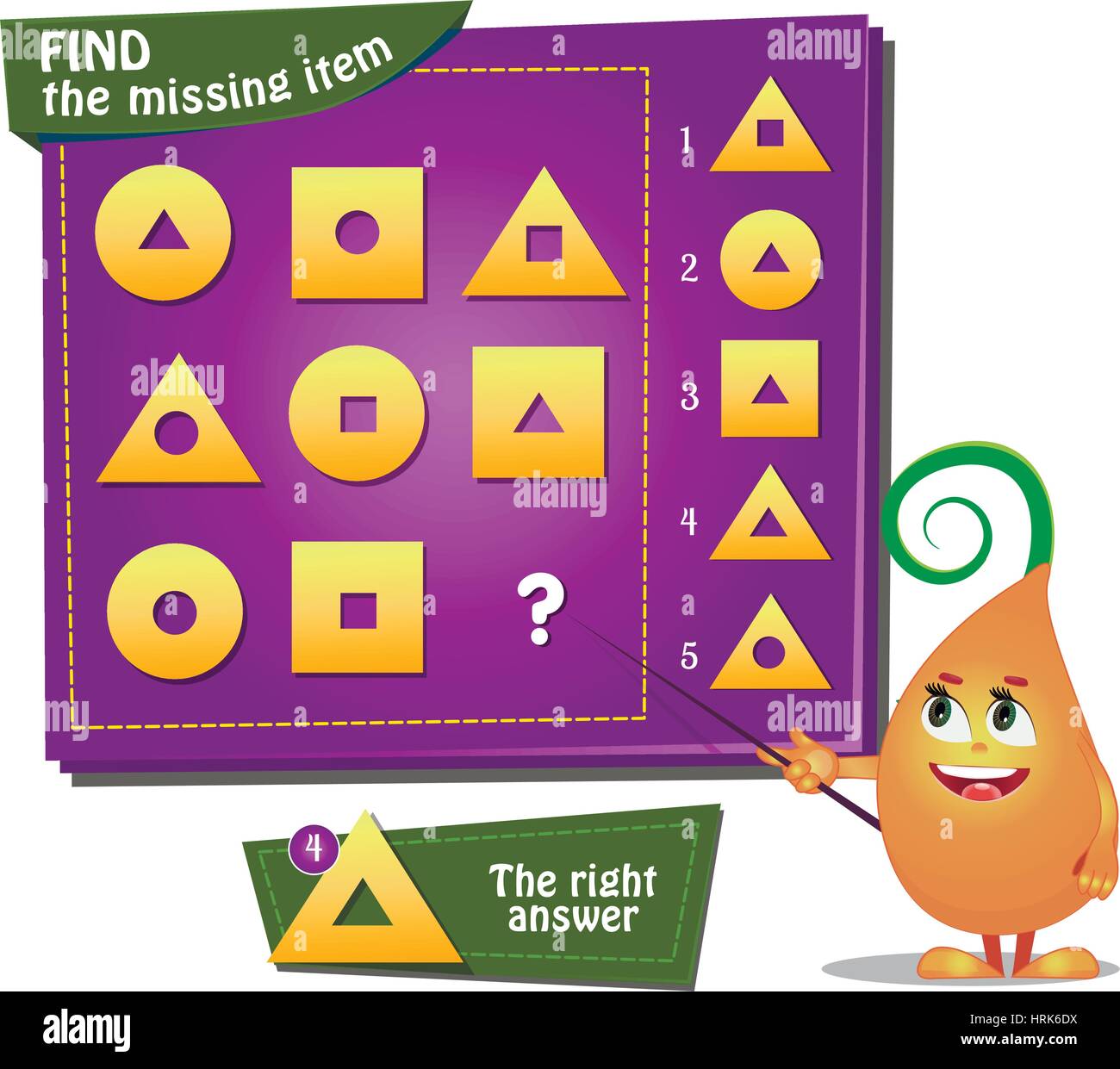 Visual Game for children. Task: find the missing part Stock Vector ...