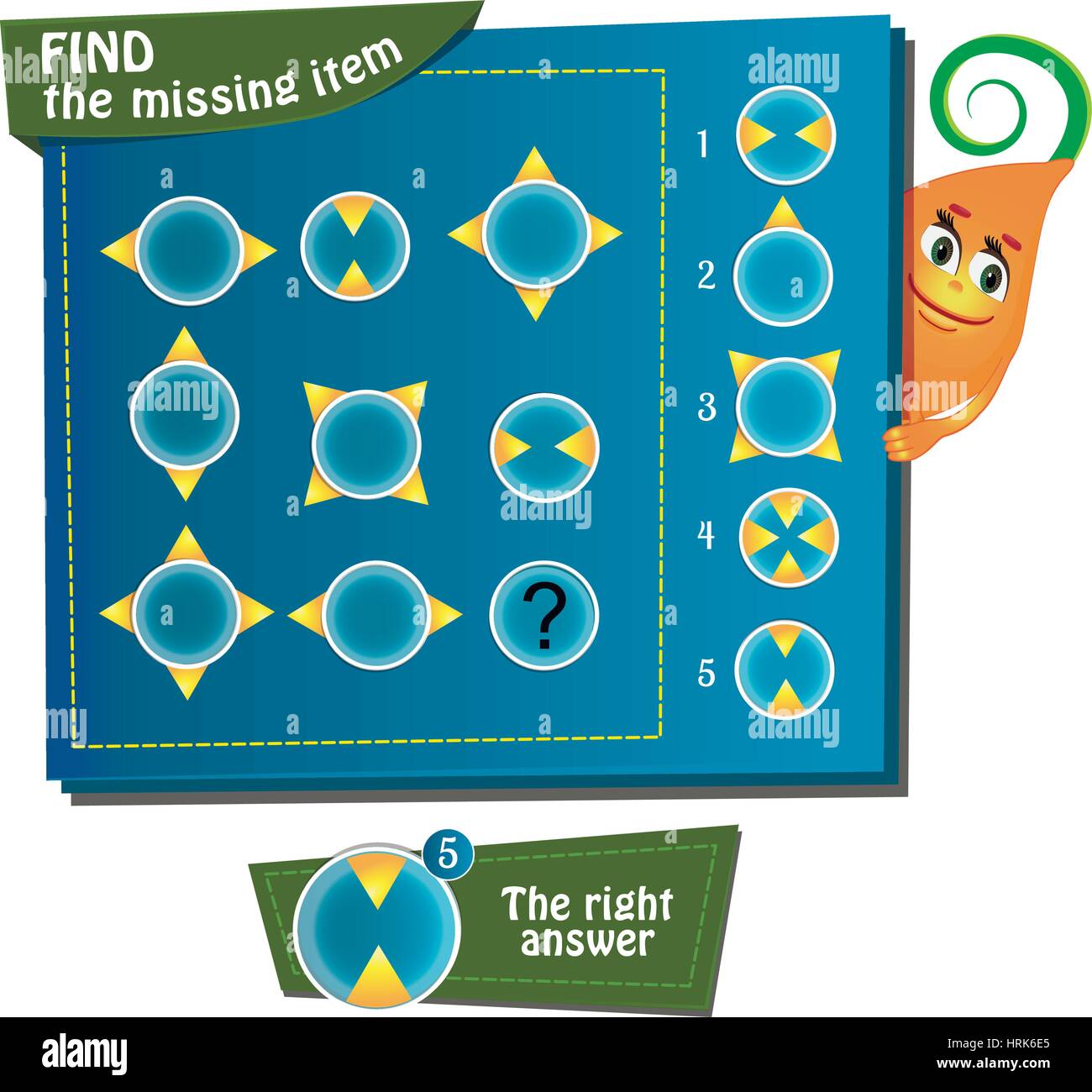 Visual Game for children. Task: find the missing part Stock Vector ...