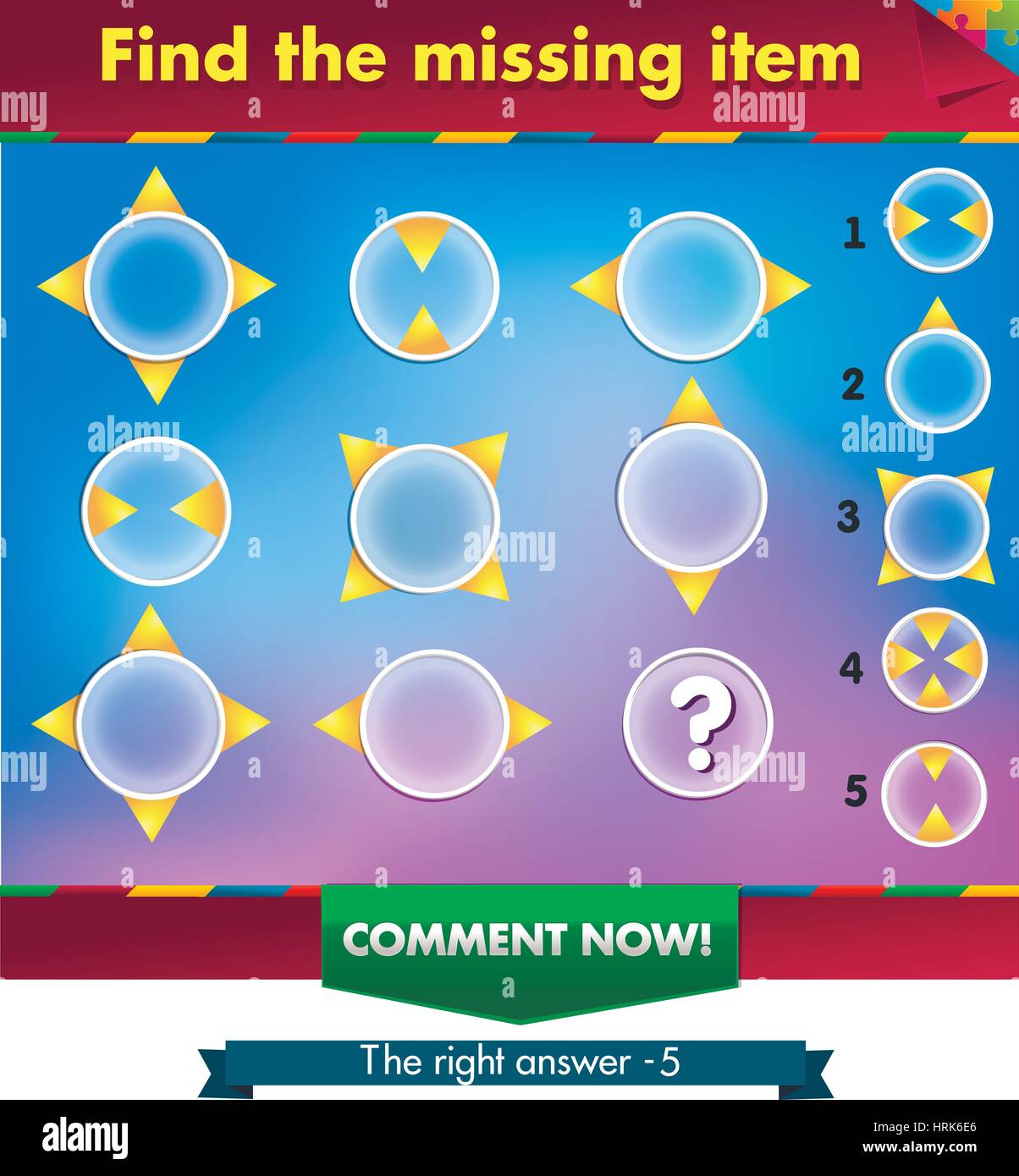 Visual Game for children. Task: find the missing part Stock Vector ...