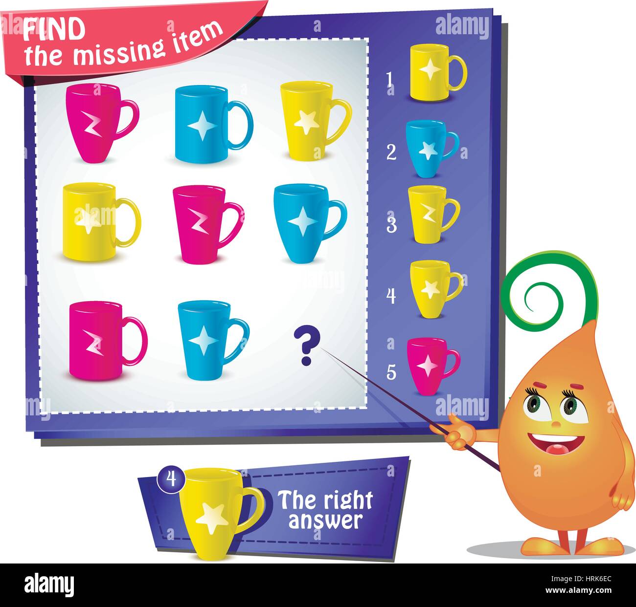 Visual Game for children. Task: find the missing item Stock Vector Image & Art - Alamy