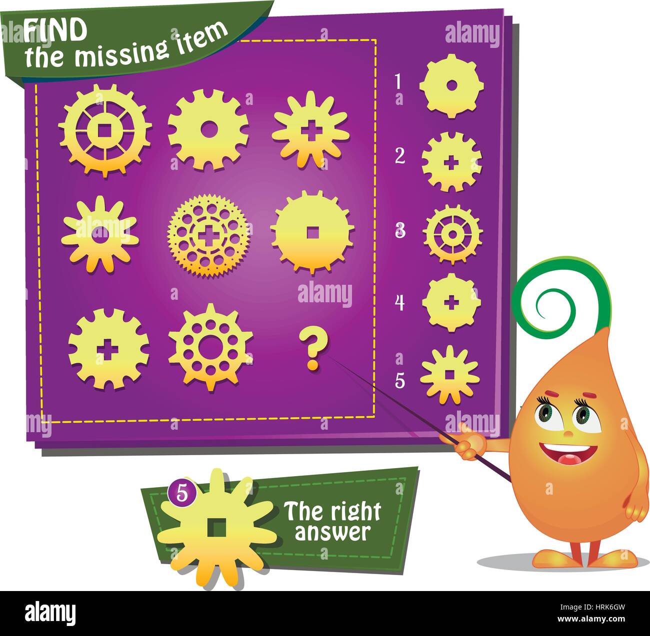 Visual Game for children. Task: find the missing part Stock Vector ...