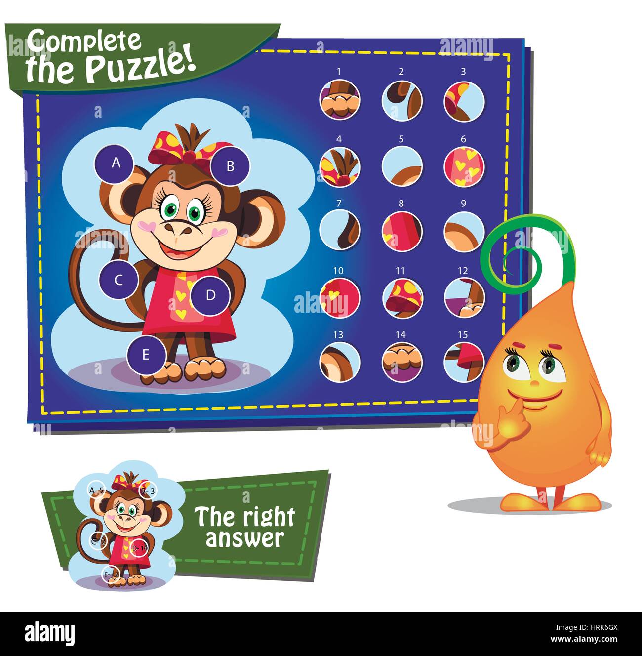 Visual Game for children. Task: complete the pazzle Stock Vector Image ...