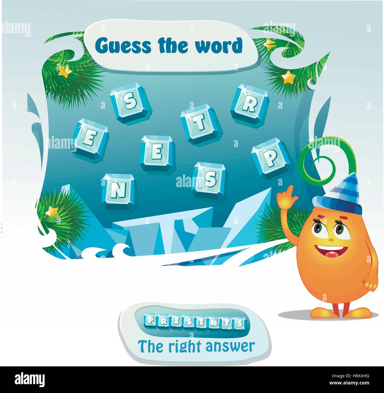 Visual Game for children. Task: guess the word. Right answer- PRESENTS ...