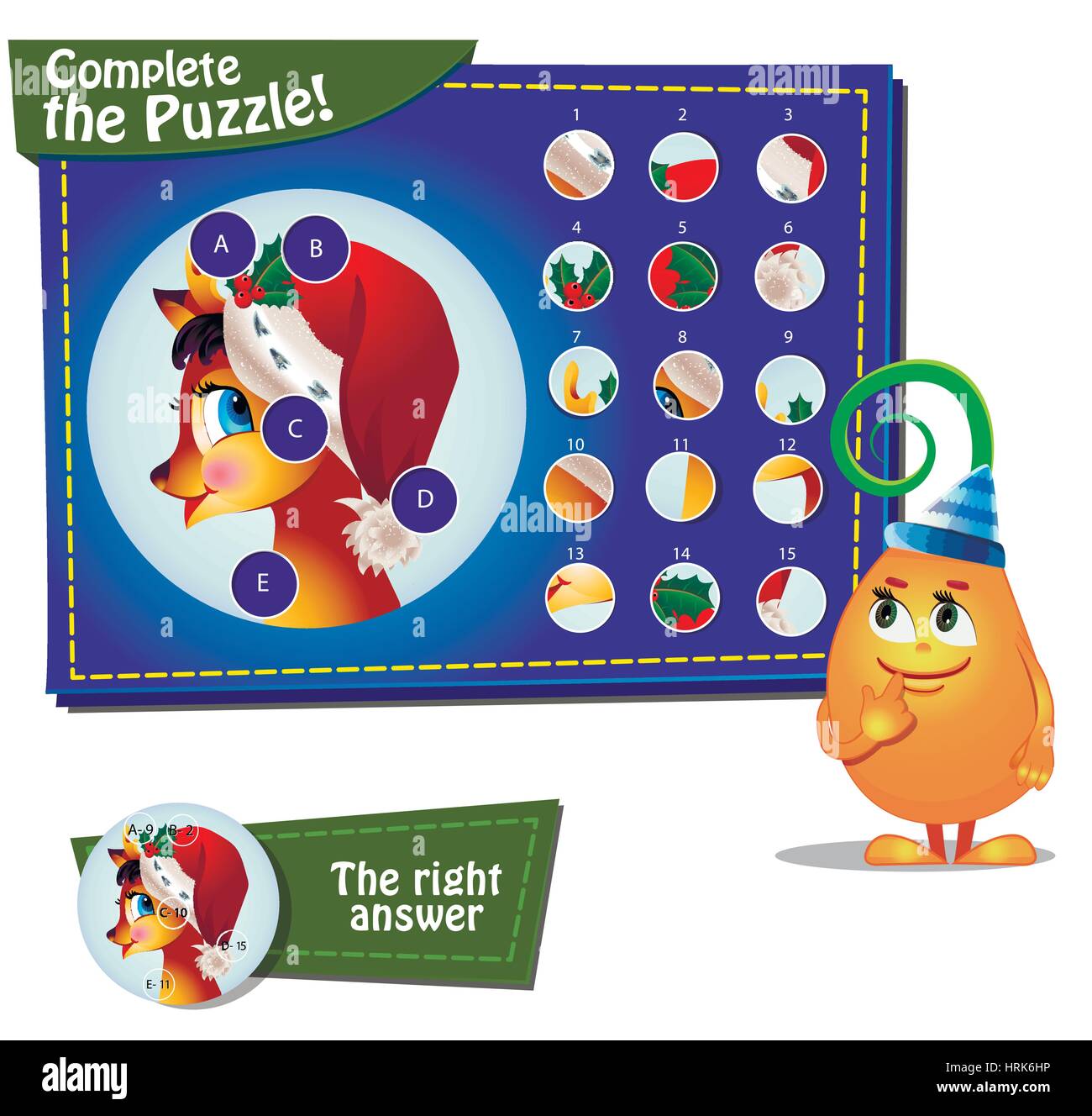 Visual Game for children. Task: complete the puzzle Stock Vector Image ...