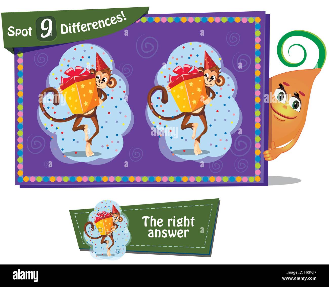 Visual Game for children. Task: find 9 differences Stock Vector Image ...