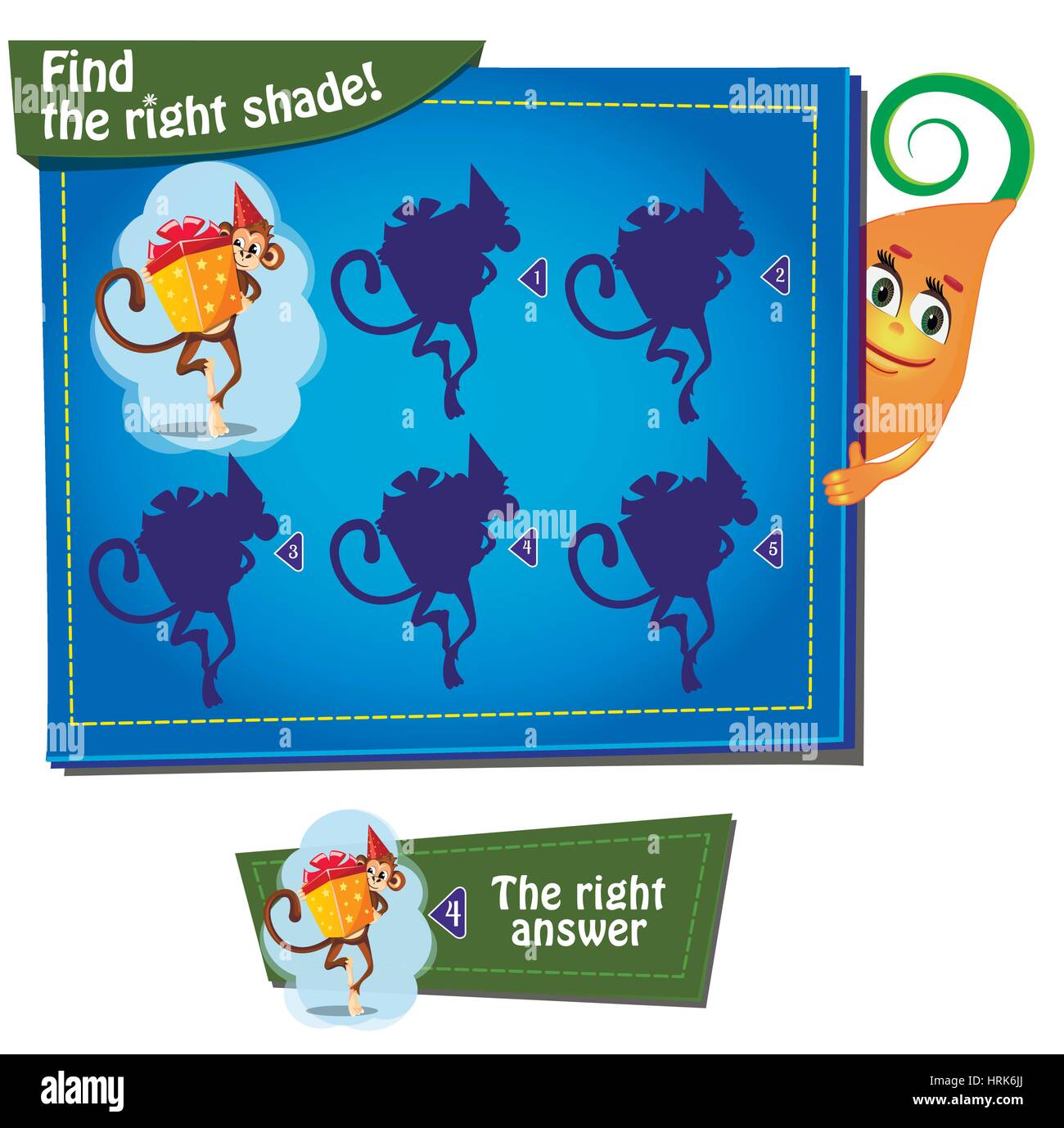 Visual Game for children. Task: find the right shade! Stock Vector ...