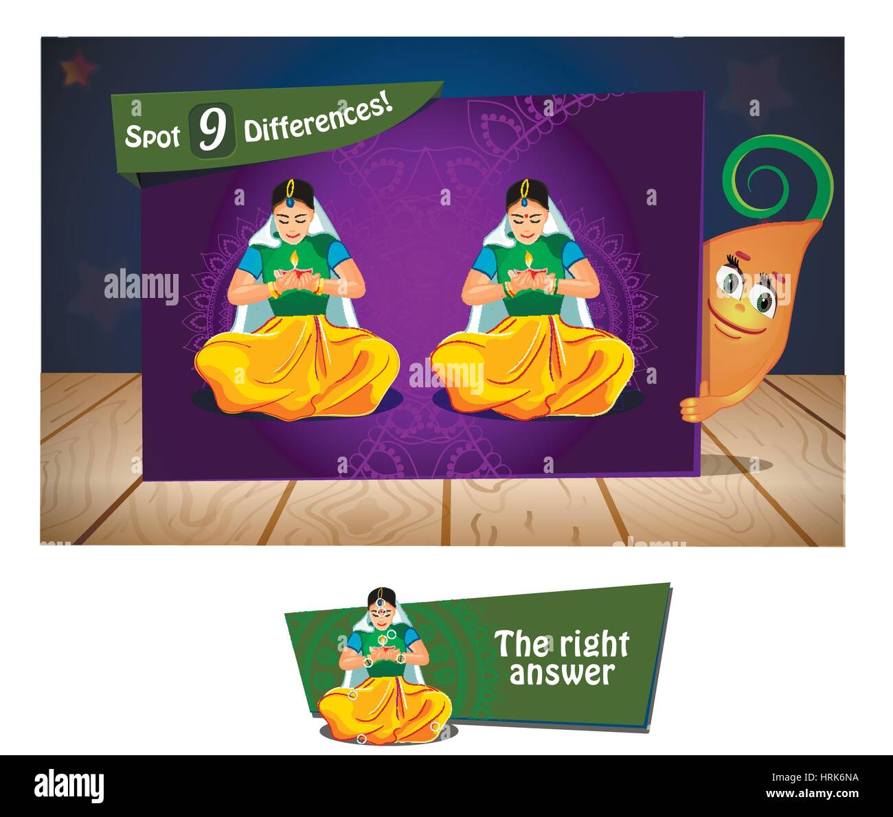 Visual Game for children. Task: find 9 differences Stock Vector Image ...