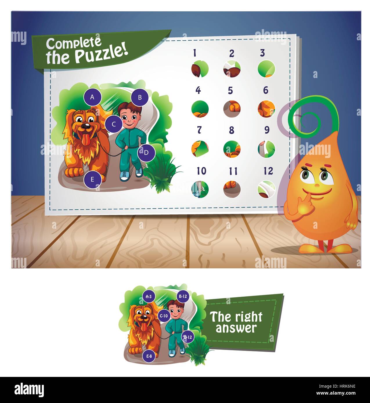 Visual Game for children. Complete the puzzle Stock Vector Image & Art ...