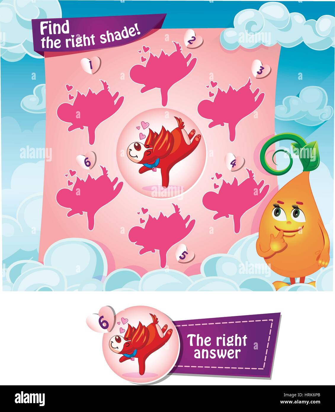 Visual Game for children. Task find the right shade Stock Vector Image ...