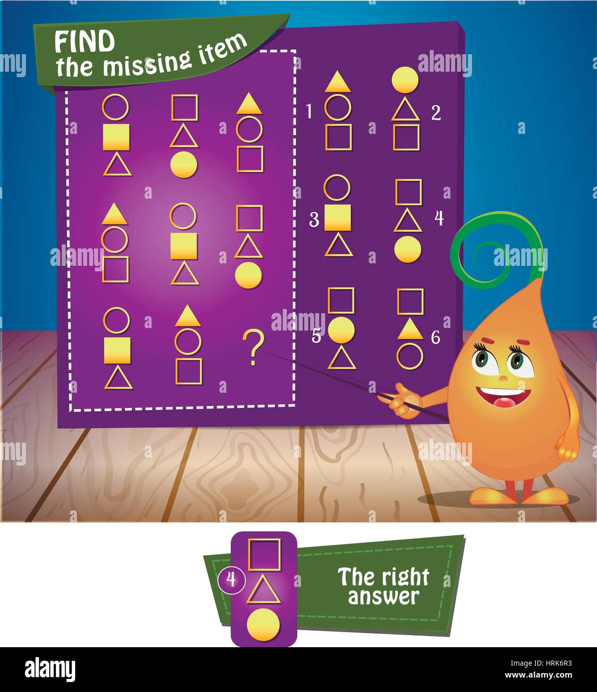 Visual Game for children. Task: find the missing part Stock Vector ...