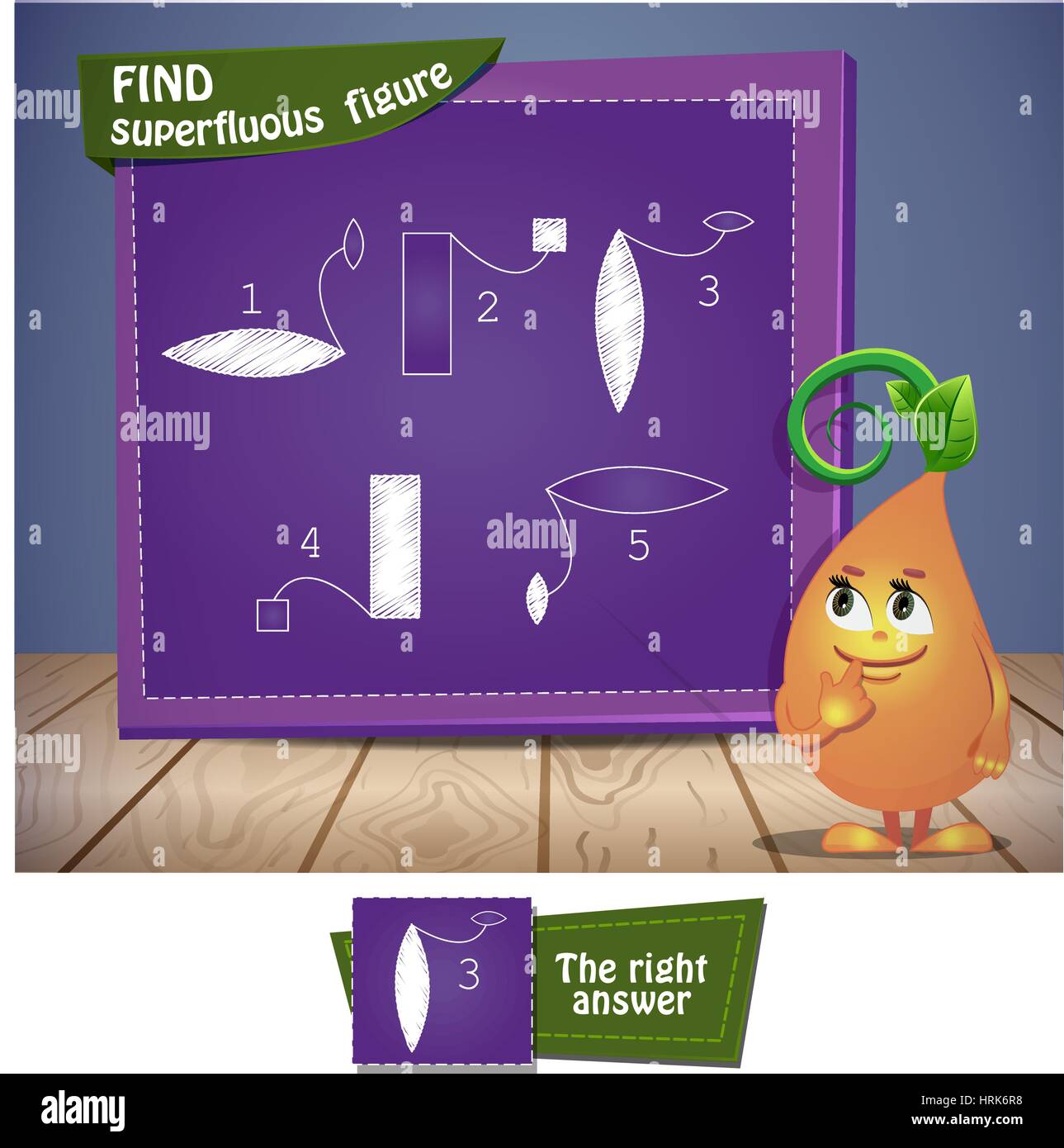 Visual Game for children. Task: Find superfluous figure Stock Vector ...