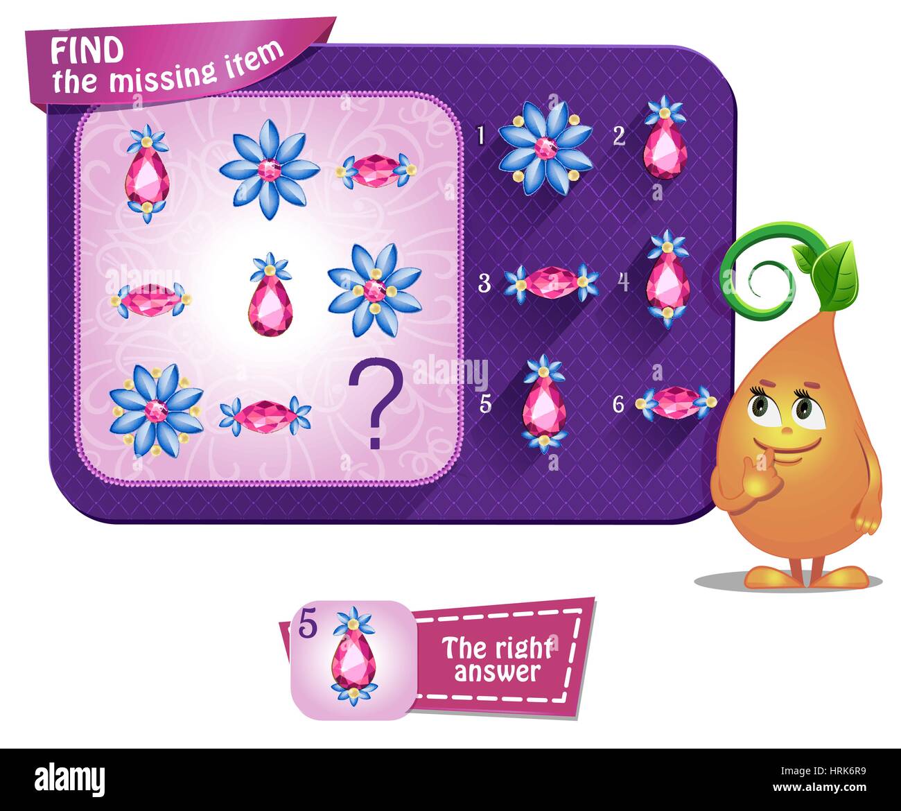 Visual Game for children. Task: find the missing part Stock Vector ...