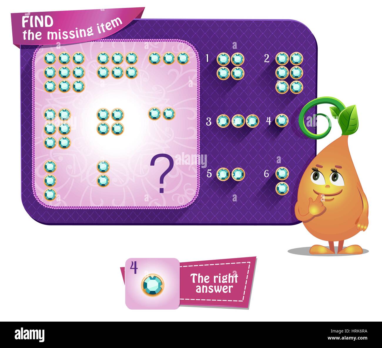 Visual Game for children. Task: find the missing part Stock Vector ...