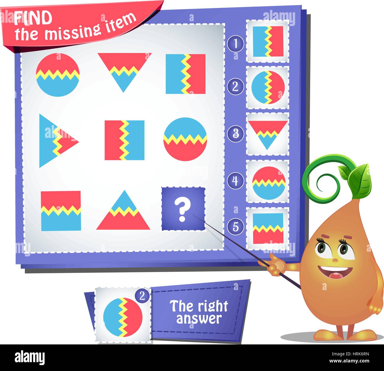 Visual Game for children. Find the missing item Stock Vector Image ...