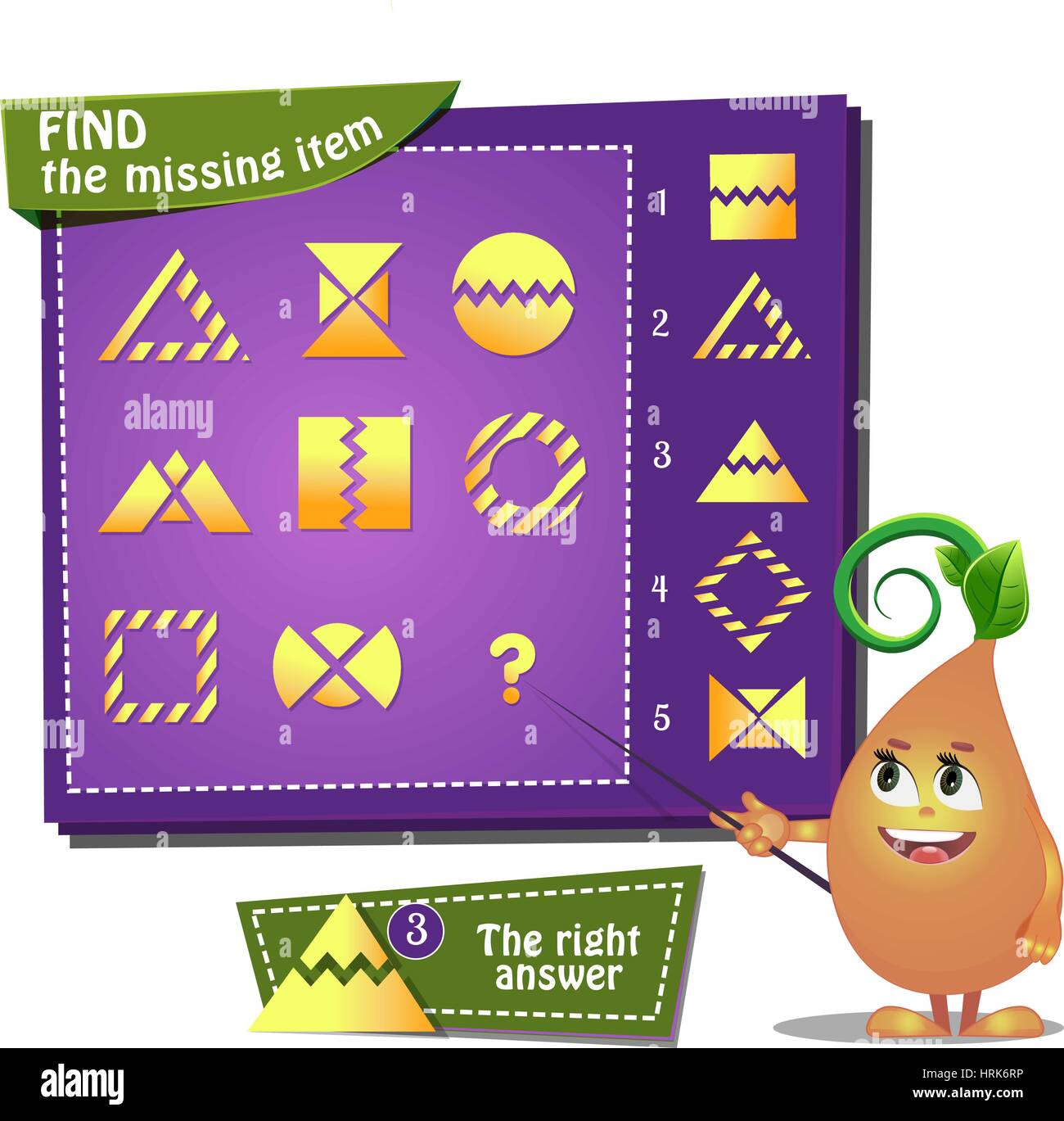 Visual Game for children. Find the missing item Stock Vector Image ...