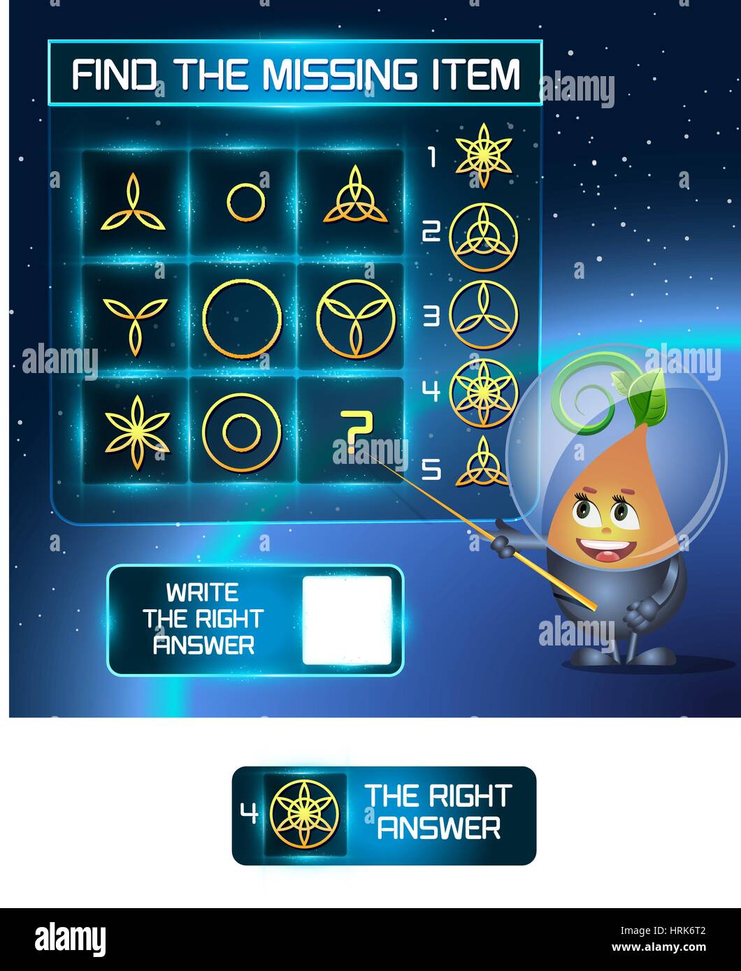 Visual Game for children. Find the missing item Stock Vector Image ...