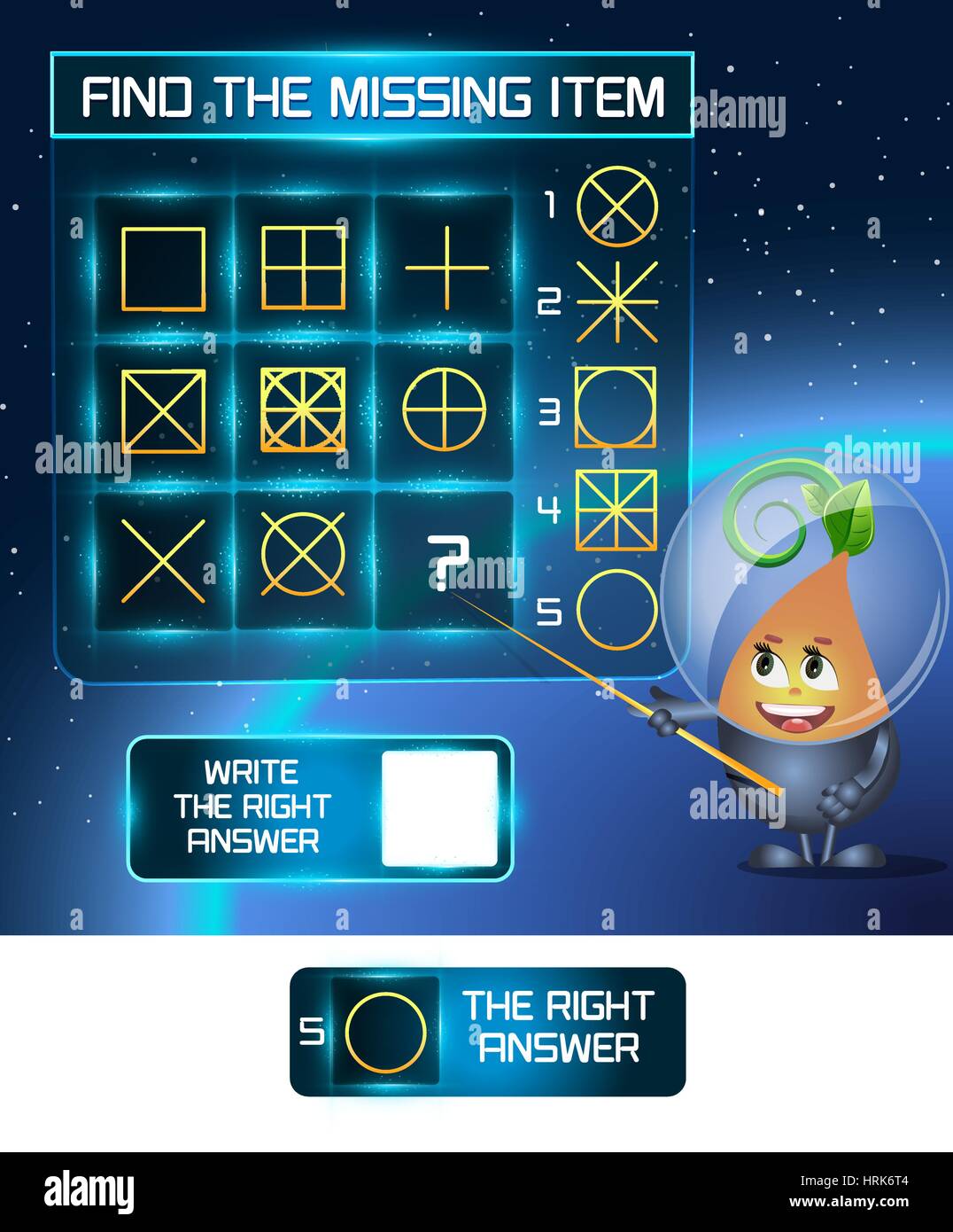 Visual Game for children. Find the missing item Stock Vector Image ...