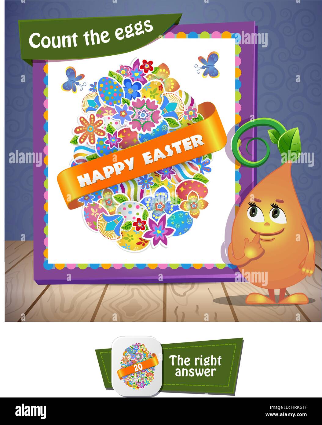 Visual Game for children. Count the eggs Stock Vector Image & Art - Alamy