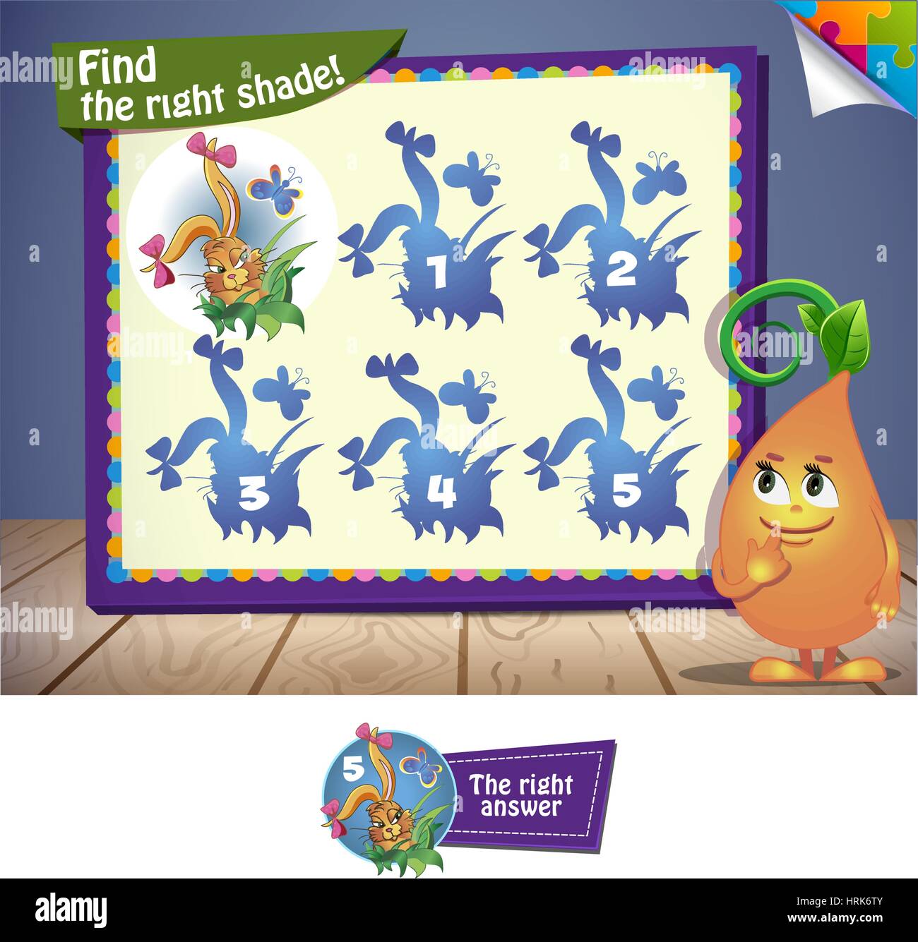 Visual Game for children. Find the right shade Stock Vector Image & Art ...