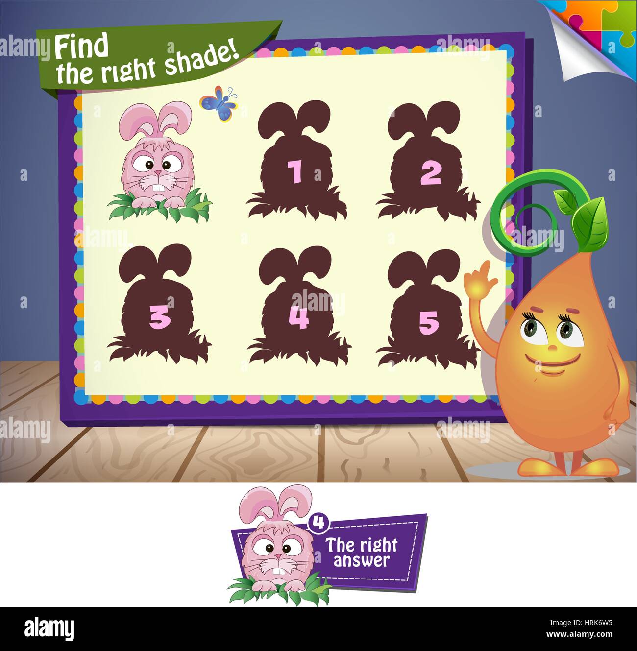 Visual Game for children. Find the right shade Stock Vector Image & Art ...