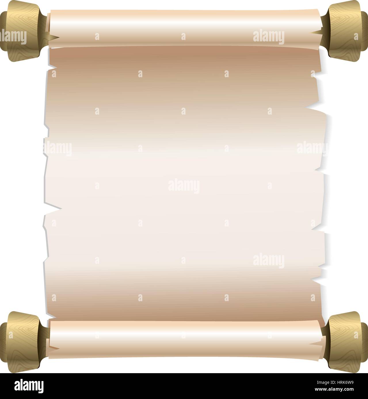 Ancient scroll on white background with copy space. Vector illustration ...