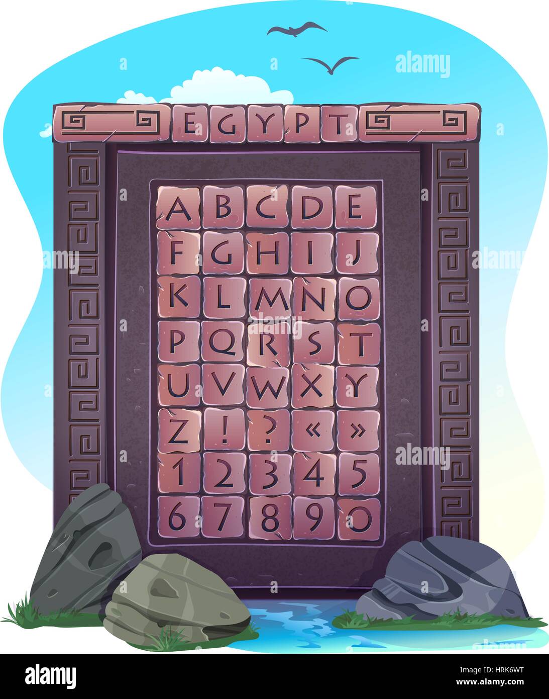 Alphabet blocks with letters and numbers for Game Stock Vector Image ...